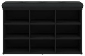 Lavice s botníkem černá 82 x 32 x 50 cm kompozitní dřevo - Default Title