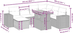 8dílná zahradní sedací souprava s poduškami béžová polyratan 3272753