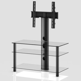 Televizní stolek NEO 953 (čiré sklo + černé alu)