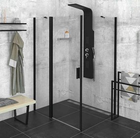 Polysan Zoom Black - Sprchový kout 100x80 cm, L/P varianta, Antidrop, čiré sklo/matná černá ZL1310BZL3280B