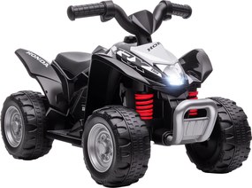 AIYAPLAY elektrická čtyřkolka miniquad pro děti od 18 měsíců, dětská elektrická čtyřkolka s LED diodami a klaksonem, černý kov, bezpečná zábava při j…