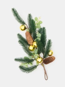Sinsay - Vánoční dekorativní větvička s baňkami a šiškami - zlatá