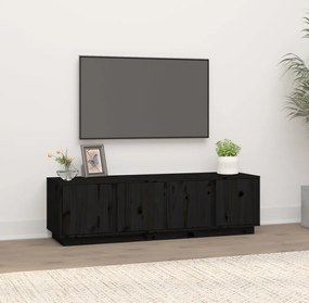 vidaXL TV skříňka 140 x 40 x 40 cm masivní borové dřevo [814461] Barva: Černá