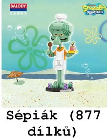 Spongebob stavebnice Číslovka: Sépiák (877 dílkú)