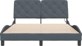 Rám postele s LED bez matrace tmavě šedý 140 x 190 cm samet 3213850