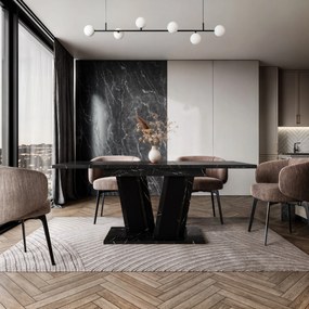 Prospero Rozkládací jídelní stůl MUSS 160 Kombinace barev: MUSS 160 table royal marble black