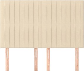 Čelo postele krémové 144x5x118/128 cm látkové 3116573