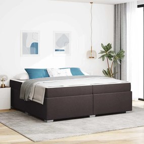Rám postele s matrací Tmavě hnědá 200 x 200 cm textil 3399211