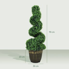 HOMCOM Umělé rostliny sada 2 kusů pokojové rostliny zimostrázu 90 cm v květináči pro interiér a exteriér | Aosom.de