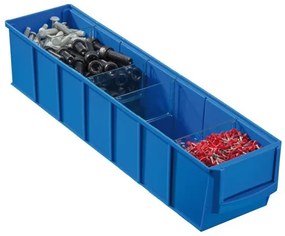 Allit Plastový regálový box ShelfBox typ B - 91 x 400 x 81 mm, 16 ks, modrý