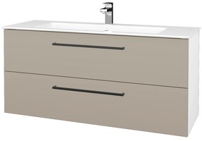 Dřevojas Koupelnová skříň GIO SZZ2 120 Varianta: N01 Bílá lesk / Úchytka T06 / L03 Antracit vysoký lesk