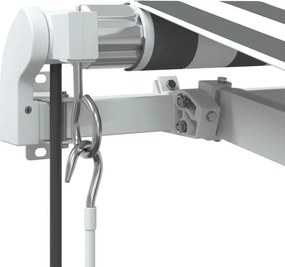 Automatická zatahovací markýza antracitová a bílá 400 x 350 cm 3215794