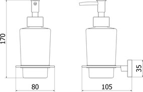 Mexen Arno, nástěnný dávkovač na mýdlo, měděná matná, 70207388-65