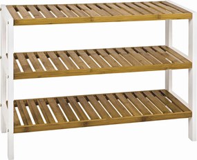 XXXLutz REGÁL, přírodní barvy, bílá, bambus, 70/54/26 cm - Online Only regály & police - 001931016002