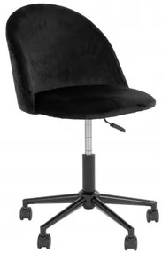 Kancelářská židle GENEVE samet černý, černá podnož House Nordic 1201090