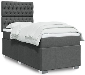 Box spring postel s matrací tmavě šedá 80 x 200 cm textil 3291503