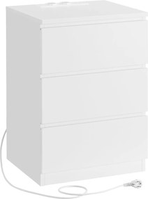 Autronic Noční stolek ANT-E1161 WT s nabíjecím panelem