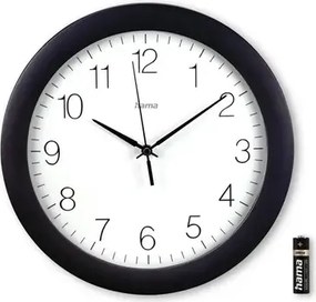 Hama Tenerife černá / nástěnné hodiny / řízené rádiovým signálem / prů