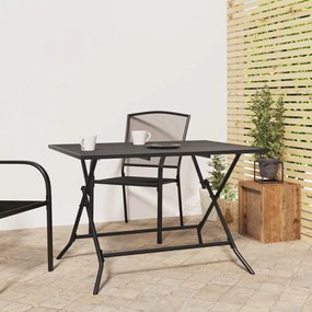 Skládací zahradní stůl antracitový 110x80x72 cm ocelové pletivo - Default Title