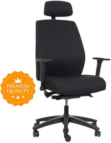 MERCURY Ergonomická kancelářská židle KASTOR - černá látka / nosnost 150 kg