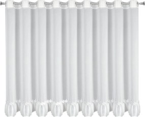 VÁNOČNÍ ZÁCLONA NA KROUŽCÍCH FLAKE 350X160 CM BÍLÁ
