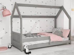 Dětská postel Domeček 160x80 D5E šedá s roštem