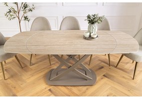 Massive home | Jídelní stůl INCEPTION GREIGE 130-190 CM travertin rozkládací