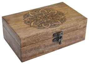 InDecor Box z mangového dřeva Mandala, 23 x 15 x 8,5 cm, M