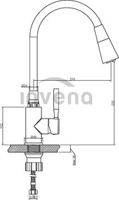 Invena Hula, vysoká dřezová baterie 2-funkční, bílá-chromová, INV-BZ-85-L02-L