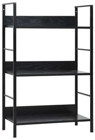 Knihovna se 3 policemi černá 60x27,6x90,5 cm kompozitní dřevo 288218