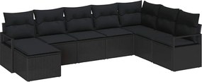 Set pohovek 8 ks Černá polyratan 3355172