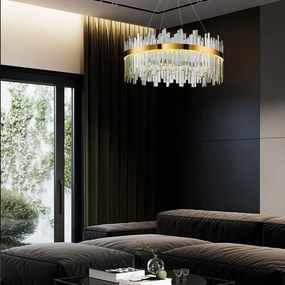 Závěsný LED křišťálový lustr APP1515-CP60 zlatý