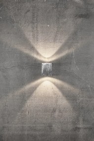 NOR 49711031 Venkovní nástěnné svítidlo Canto Kubi 2 2x5W LED galvanizovaná ocel čirá - NORDLUX
