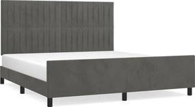 Rám postele bez matrace tmavě šedý 160 x 200 cm samet 3125886