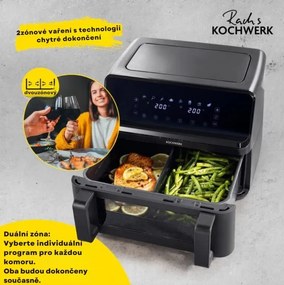 KochWerk Horkovzdušná fritéza s dvojitou komorou 14349 Dual Vario