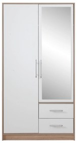 Šatní skříň SMART SR3 Meblar 100/190/56 barva: dub sonoma/bílý mat bez zrcadla