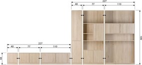 Modulární knihovna v dekoru dubu v přírodní barvě 110x199 cm Modulair – vtwonen