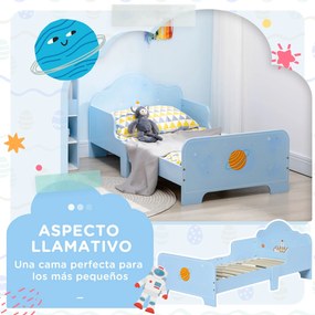 Dětská postel ZONEKIZ pro děti ve věku 3-6 let 143x74x59 cm Dřevěná postel s bezpečnostními zábranami Max zatížení 80 kg Moderní nábytek do ložnice M…