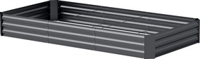 Outsunny Zahradní Truhlík, Obdélníkový Vyvýšený Záhon s Bezpečnostním Okrajem a Otevřeným Dnem, pro Květiny a Bylinky, 240 x 120 x 30 cm, Tmavě Šedý |