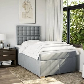 Box spring postel s matrací světle šedá 120 x 200 cm textil 3292769