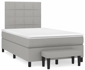 Box spring postel s matrací světle šedá 120x190 cm textil