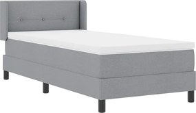 Postel s boxspringem s čelo Světle šedá 200 x 200 cm textil 3341069