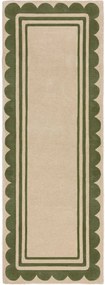 Flair Rugs, Ručně všívaný běhoun Lois Scallop Green, 80x230, zelená, chodba / předsíň
