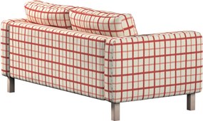 Potah na pohovku IKEA  Karlstad 2-místná, nerozkládací, krátký barva červená látka vzorované