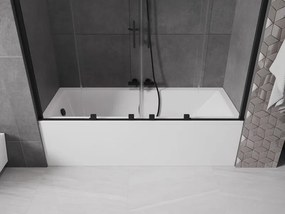 Mexen Velar Duo vanová zástěna dvoukřídlá posuvná 200 x 150 cm, transparentní, černá - 896-200-000-02-70