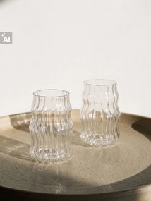 Sinsay - Rýhované sklenice 2 ks - clear