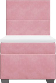 Box spring postel s matrací růžová 80 x 200 cm samet 3293061
