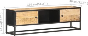 TV stolek s vyřezávanými dvířky 130x30x40 cm hrubý mangovník 320943