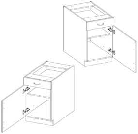 Kuchyňská linka LARA wh | ve tvaru L | 410x260 cm | UNI provedení | zásuvky PREMIUM BOX | bílá lesk
