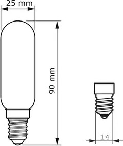 Philips LED Classic T25 E14 čirá / Žárovka / 40W náhrada / 4,5W / 470l